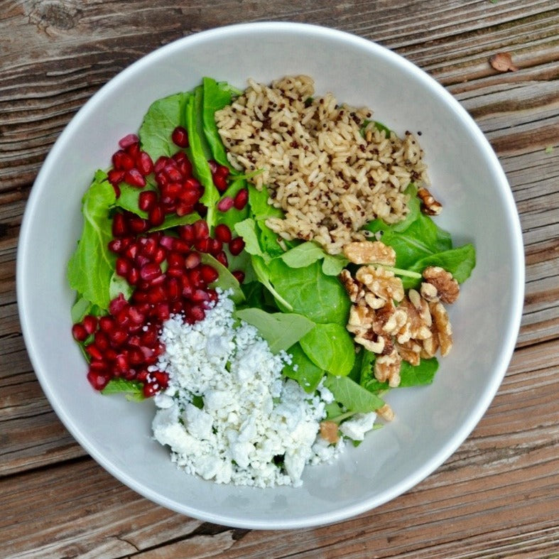 Pomegranate, Kale, and Wild Rice Salad with Walnuts and Feta – Brittany Jones Nutrition Group