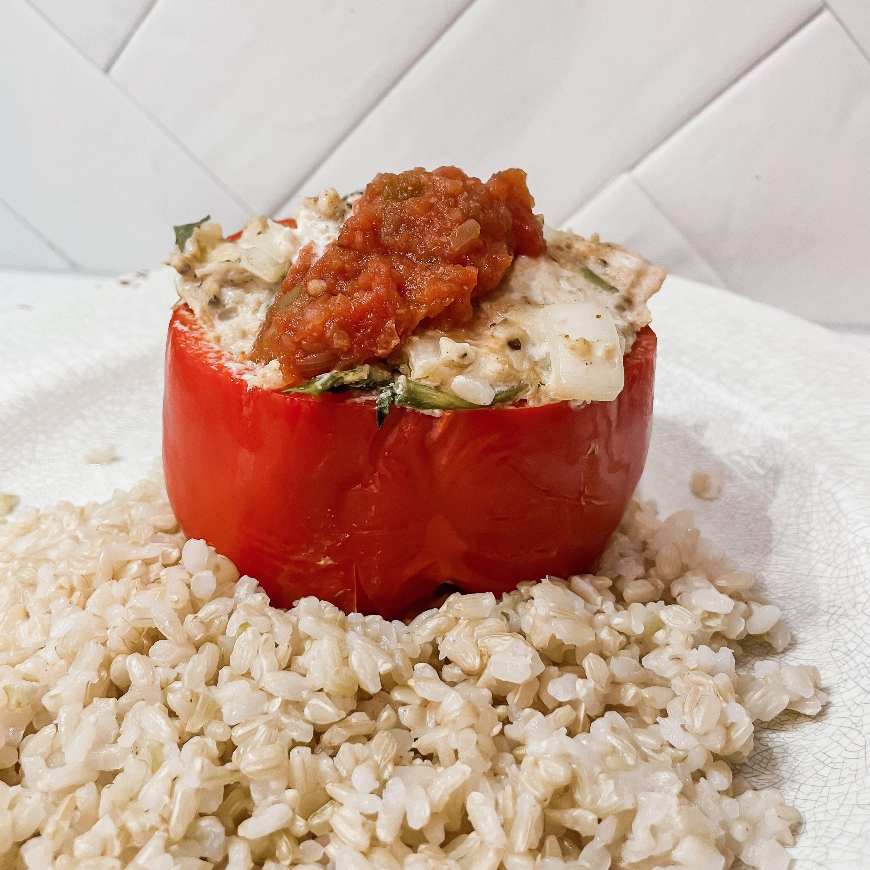 Slow Cooker Stuffed Peppers with Brown Rice – Brittany Jones Nutrition Group