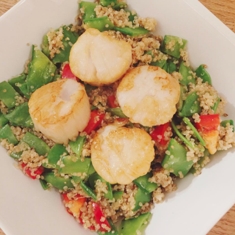 Quinoa with Scallops and Snow Peas – Brittany Jones Nutrition Group